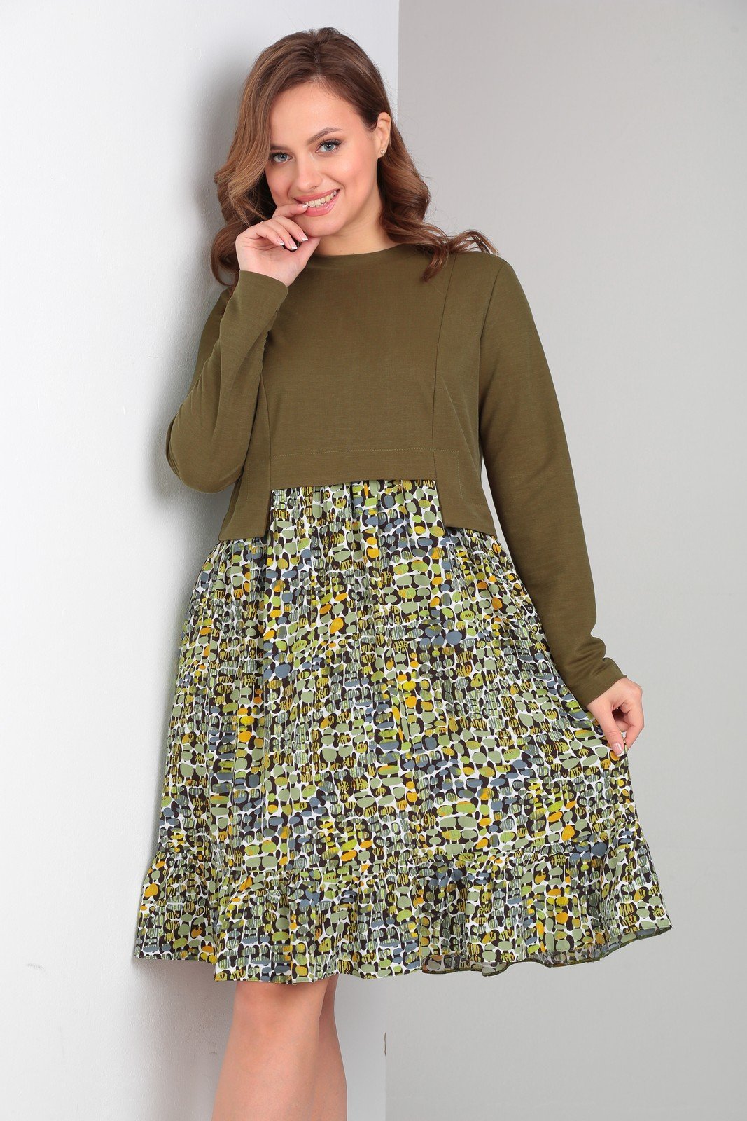 Платье 7607 хаки Tvin купить в интернет магазине Велесмода